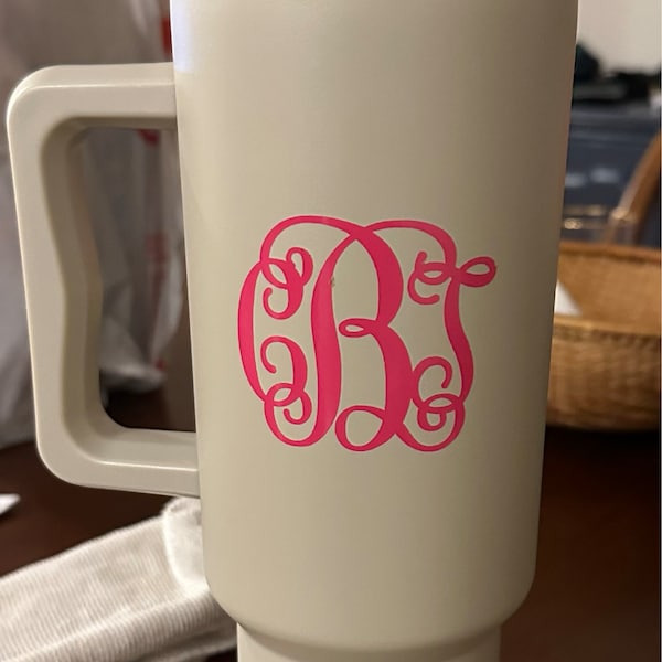 Monogram Vinyl Decal, Monogram Sticker Personalized Monogram, Circle or ...
