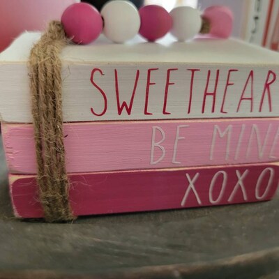 Ice Cream Wood Book Stack - Etsy