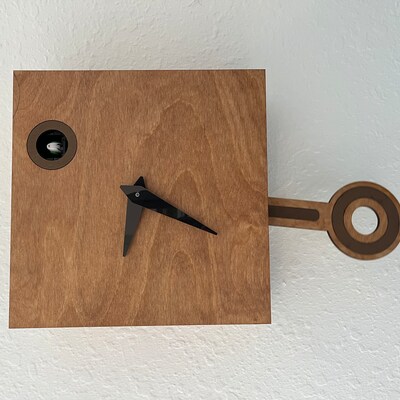 Cuckoo Clock, Wall Mount With Cuckoo Bird, Cherry With Walnut Accents ...