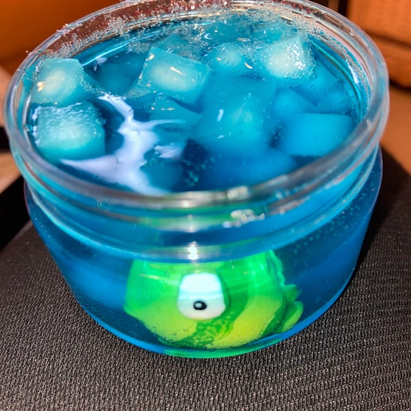 Blue Lagoon Slime, Ocean Scented Clear Slime With Jelly Cubes and Crab ...