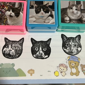 Custom Pet Stamp Self Inking-cat Dog Portrait Pre Inked Stamp ...
