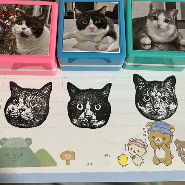Custom Pet Stamp Self Inking-cat Dog Portrait Pre Inked Stamp ...