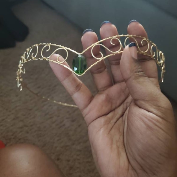 Red Crystal Forehead Tiara - Ruby Jewel Circlet - Elfin Crown - Fantasy ...