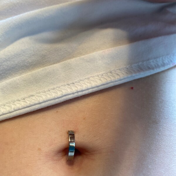 Rose Gold Color Belly Button Clicker/ Titanium Minimalist Navel Jewelry ...