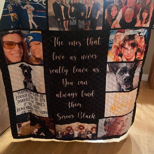 Custom Photo Quilt, Photo Quilt, Memory Quilt,dog Quilt,dog Mom,dog ...