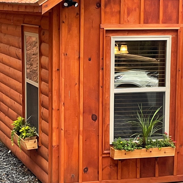 CEDAR Window or Fence Flower Box, Flared Design, Hardware Included - Etsy