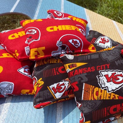 KANSAS CITY CHIEFS 4 Cornhole Bags Bean Toss Print 2 Sides - Etsy