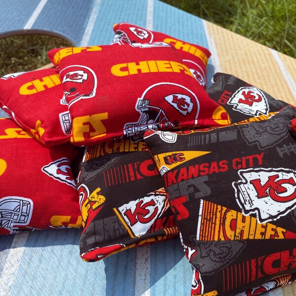 KANSAS CITY CHIEFS 4 Cornhole Bags Bean Toss Print 2 Sides - Etsy