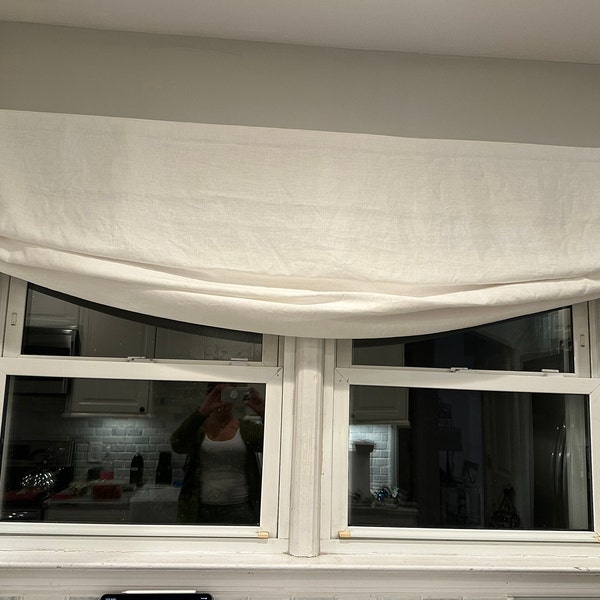 Luxury European Relaxed Linen Roman Shade, Custom Window Treatment - Etsy