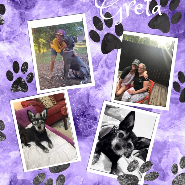 Photo Collage Tumbler Wrap Design With Dog Paws Png File for ...