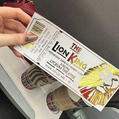 Foil Theatre Ticket, Personalised Gift, Show Ticket, Surprise Gift ...