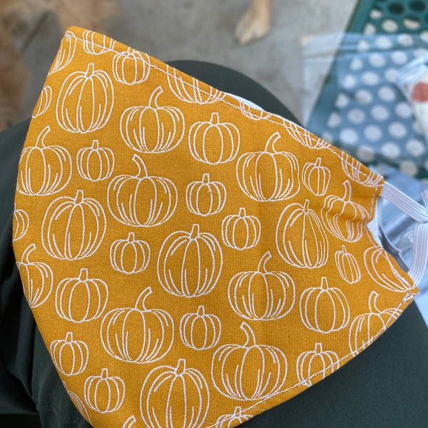 Colored Pumpkin Face Mask | Masks for Fall | Face Mask With Nose Wire ...