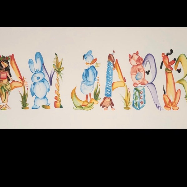 Handmade Name Art / Name Drawing / Name Painting / Personalized Name ...