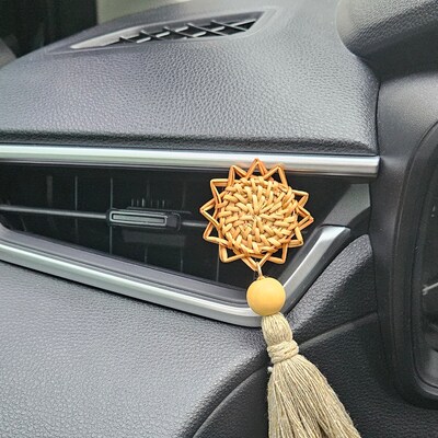 Rattan Tassel Keychain Boho Keychain Boho Car Accessory - Etsy