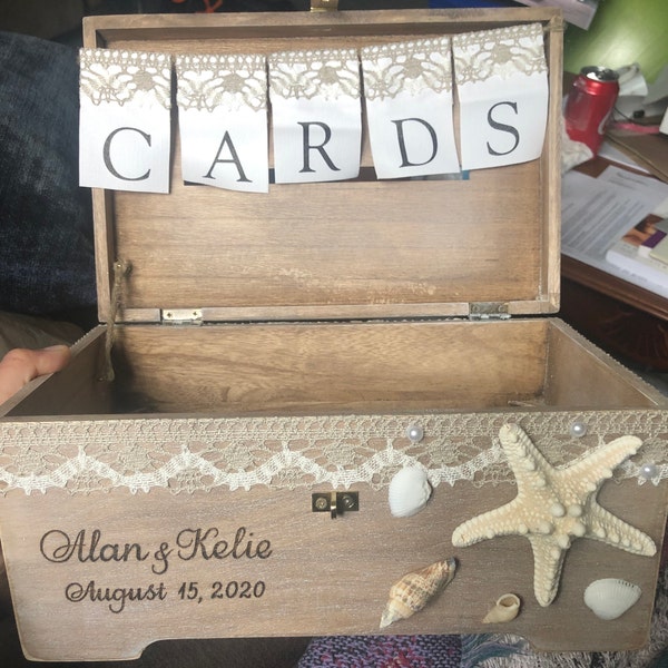 Beach Wedding Box, Nautical Theme Card Box With Slot, Destination ...
