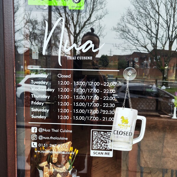 OPENING HOURS With QR Code and Custom Business Logo | Shop Owner Sign ...