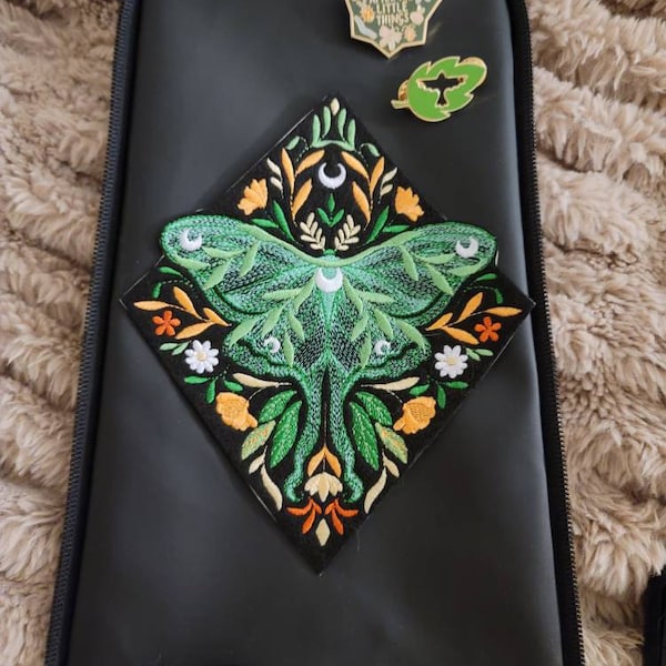 Lunar Moth in Fall Foliage Diamond With Border AND Coordinating ...