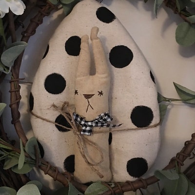 Brown Egg Bunny Epattern...primitive Country Craft Cloth Doll Easter ...