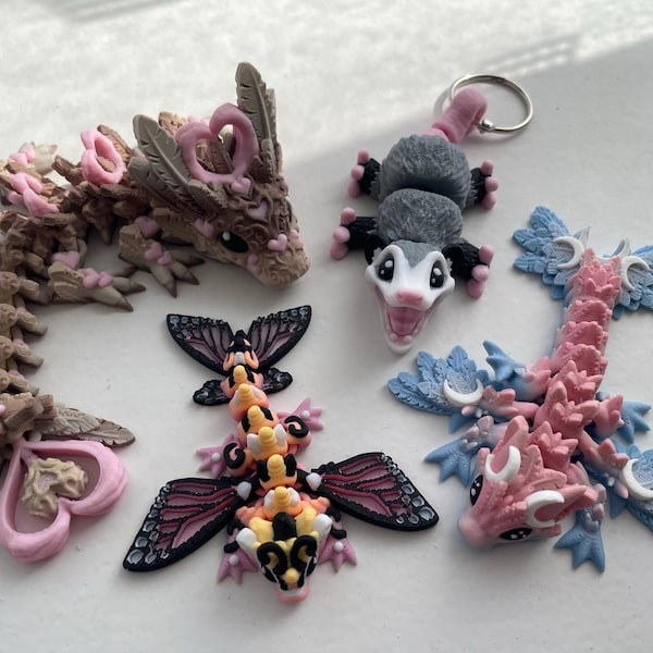 3D Printed Tiny Squid - Articulated - Fidget Gift - Etsy