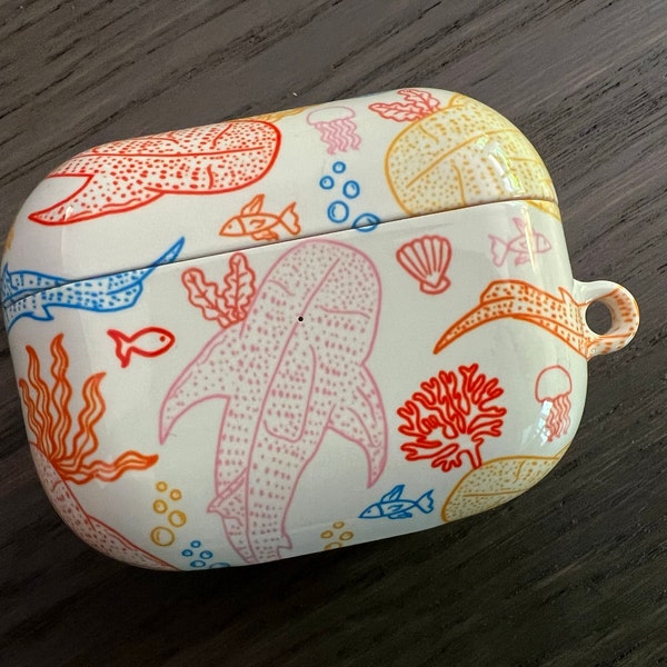 Whale Shark Coral Reef Airpods Case: Hand-designed Protective Cover ...