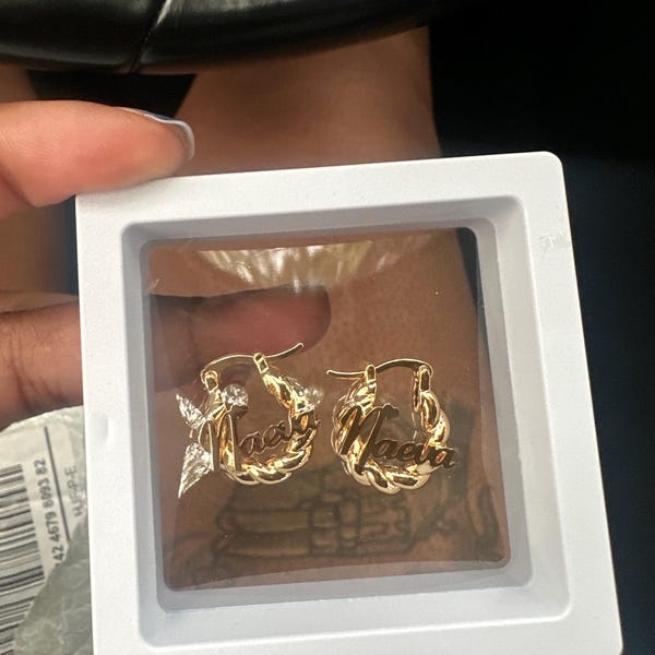 Custom Earrings Baby,kids Name Earrings,name Hoop Earrings,gold Name ...