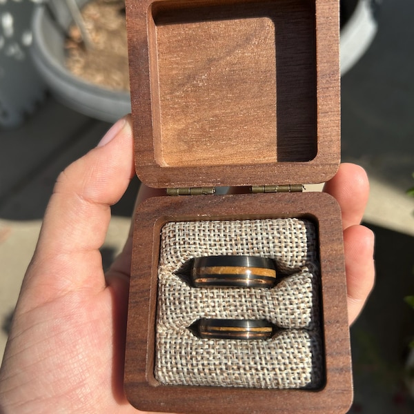 Walnut Wood Ring Box - Etsy