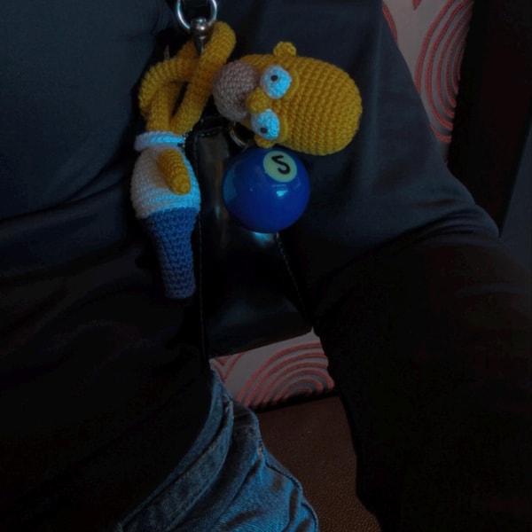 Crochet Simpsons Keychain - Handmade Character - Custom Cartoon ...