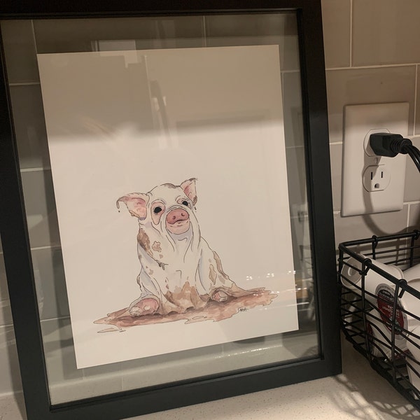 Spooky Ghost Pig Print - Etsy