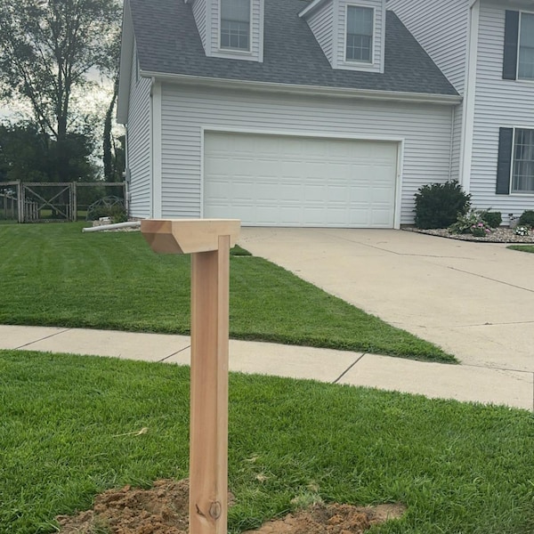 Cedar Mailbox Post Made From High Quality Wood 24-inch Base for Sturdy ...
