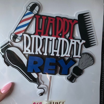 Barber Cake Topper, Barbershop Cake Topper, Barber Birthday, Barbershop ...
