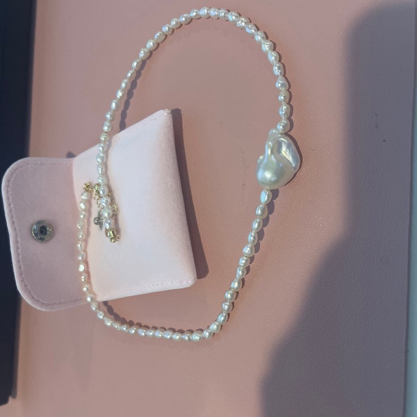 Freshwater Star Moon Pearl Necklace adjustable Minimalist Pearl Y ...