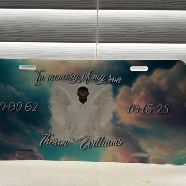 Memorialgift License Plate Custom Car Tag Sympathy Gifts Rest in Peace ...