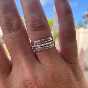 Class Ring Set Sterling Silver Modern Class Rings - Etsy