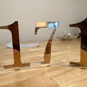 Gold Wedding Table Numbers Mirror Gold Table Numbers Acrylic Table ...