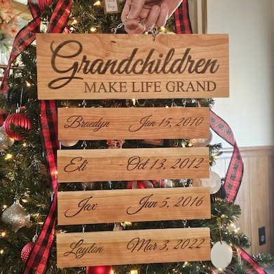 Personalized Grandparent Sign/grandkids Names/birthdates, Personalized ...