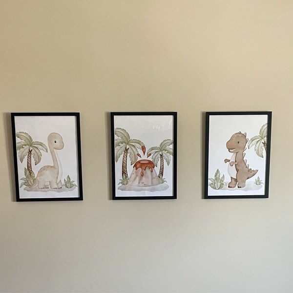 Dinosaurs Prints, Neutral Dino Print, Nursery Decor, Baby Boy Room ...
