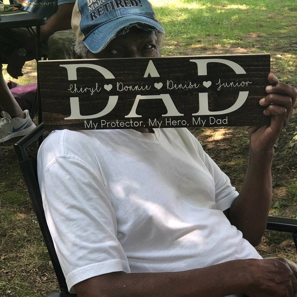 Dad Sign With Kids Names, Fathers Day Gift, Personalized Gift for Dad ...