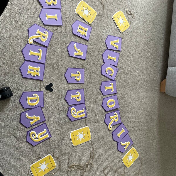 Tangled Happy Birthday Bunting * Rapunzel Banner * Disney Party - Etsy UK
