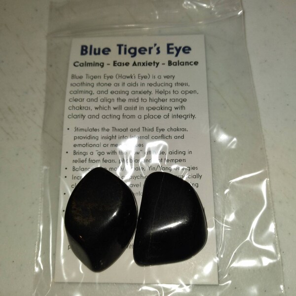 Blue Tigers Eye Tumbled Stone - Multiple Sizes Available - Tumbled Hawk ...