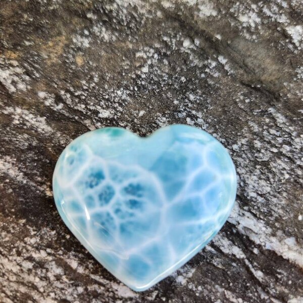 229g AAA Semi Polished Larimar Stone, Blue Gemstone From Dominican ...