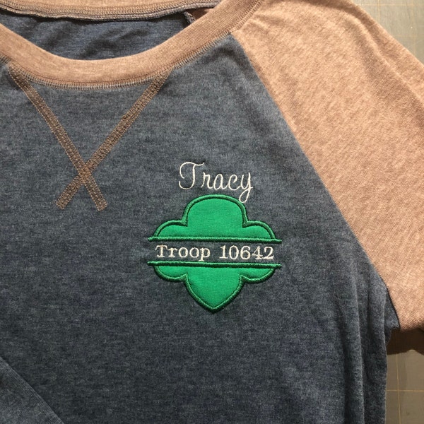 Scout Machine Applique Embroidery Design Girl Trefoil Frame Troop ...