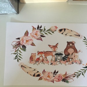 Boho Woodland Animal Friends / Printable Nursery Wall Art / Blush ...