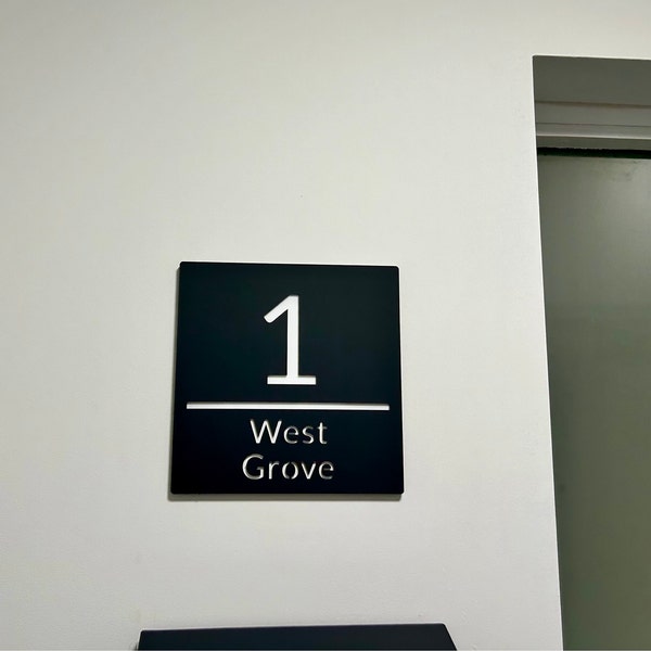 Modern House Numbers, Custom Address Sign Horizontal Plaque, Modern ...