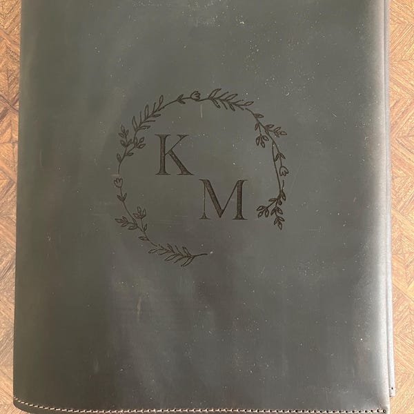 Handmade Leather Book Cover, Book Cover With Bookmark, Monogrammed Book ...