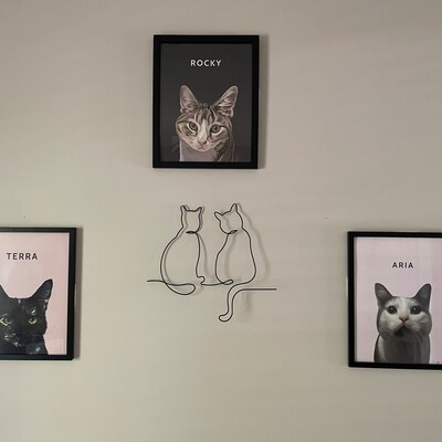 Custom Pet Decor Pet Wall Decor Custom Pet Portrait Custom Cat Portrait ...