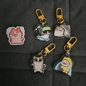 Cat Meme Keychain Double-sided Acrylic Charm - Etsy