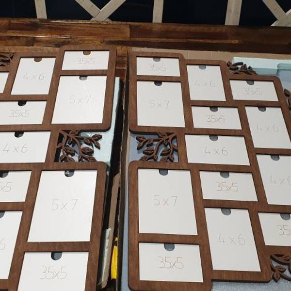 12 Pieces Wall Mounted Wooden Photo Frame Set Different Size Frames ...