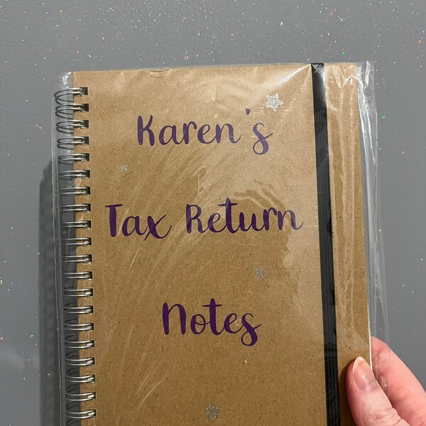 A5/A6 Personalised Spiral Bound Hard Backed Lined Notebook, Left Handed ...