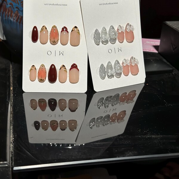 Clear Watery Encapsulated Tip Press on Nails, Builder Gel Handmade Nails, Jelly Nails, Valentine ...