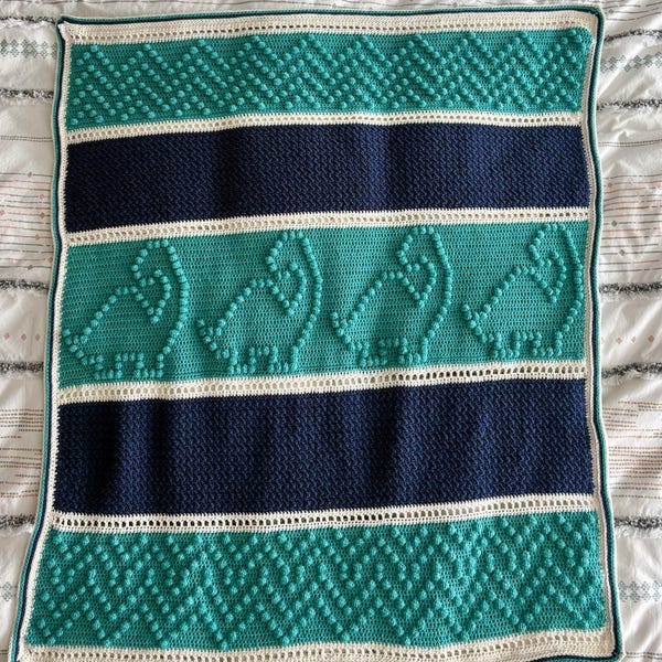 Dinosaur Bobble Crochet Blanket Pattern (PDF Download) - Etsy